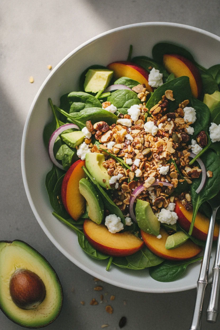 The Ultimate Summer Peach and Spinach Salad Recipe (Easy & Delicious!)